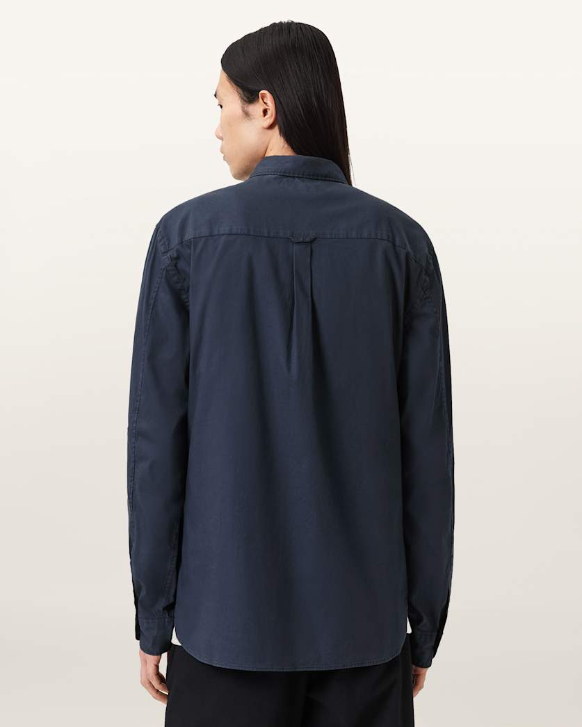 Hawthorne Ramskull Stretch Fit Shirt DEEP WATER BLUE | ALLSAINTS